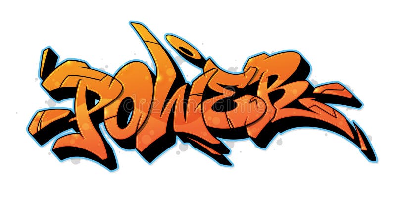Power Font in Graffiti Style. Vector Illustration. Stock Vector ...