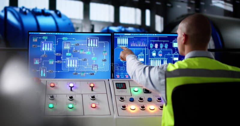Power And Gas Plant Using Ai Scada System Stock Image Image Of
