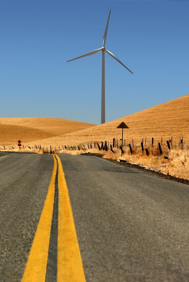 Power Generating Windmill and Highway Stock Image - Image of global ...