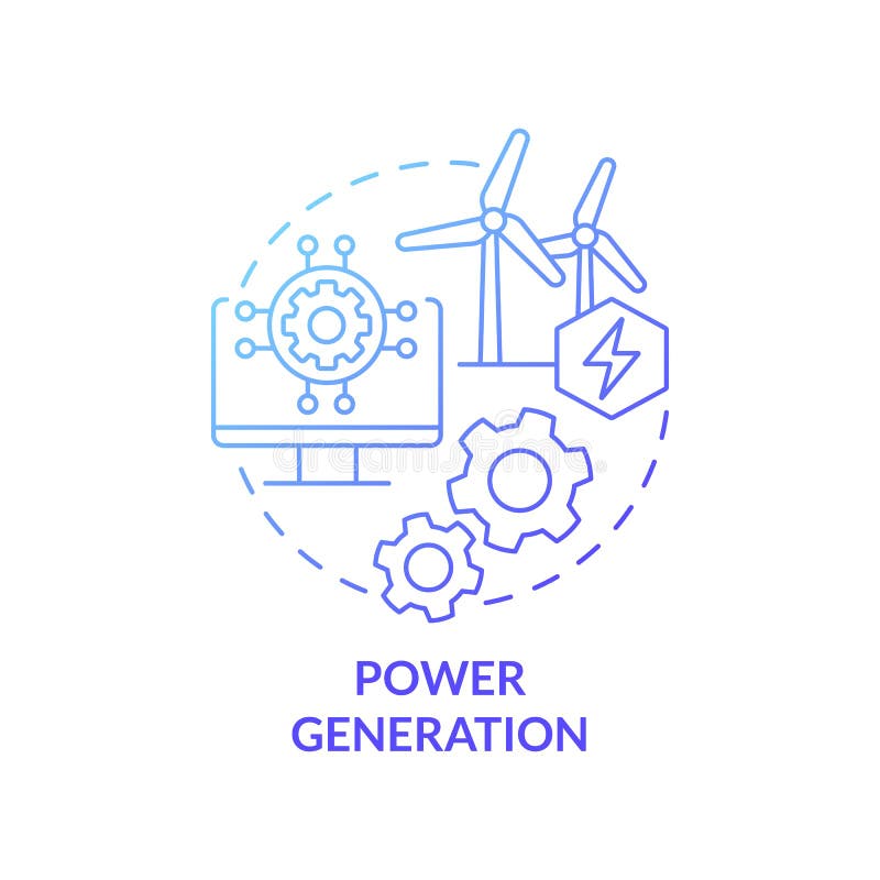 Power Generation Blue Gradient Concept Icon Stock Vector - Illustration ...