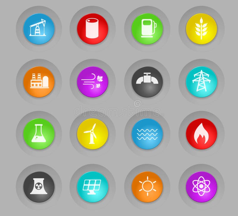 Power generation icon set stock vector. Illustration of symbol - 122178418