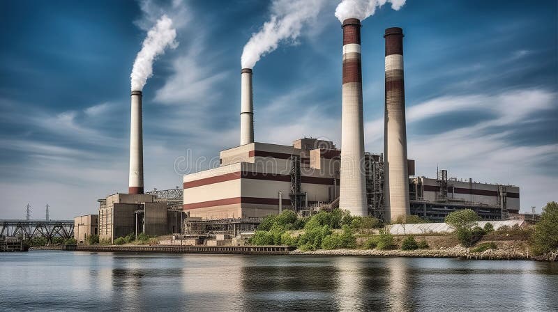 Power Generation Factory Generating Station. Generative AI Stock ...