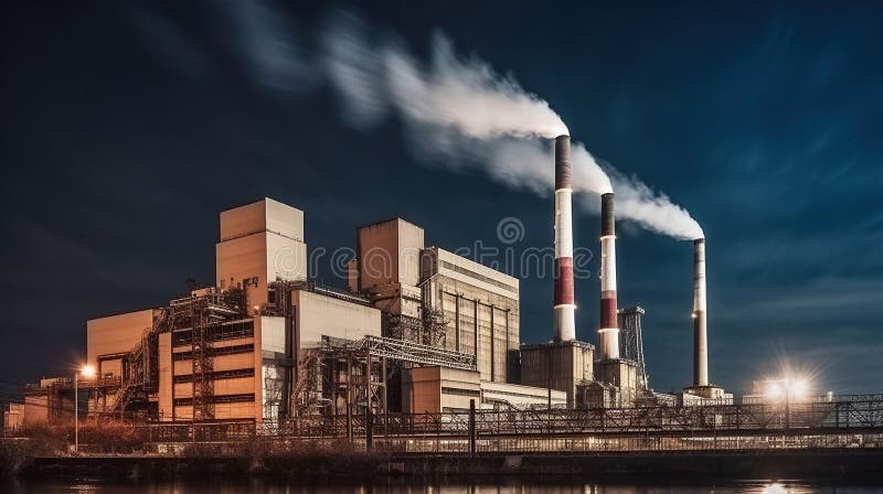 Power Generation Factory Generating Station. Generative AI Stock ...