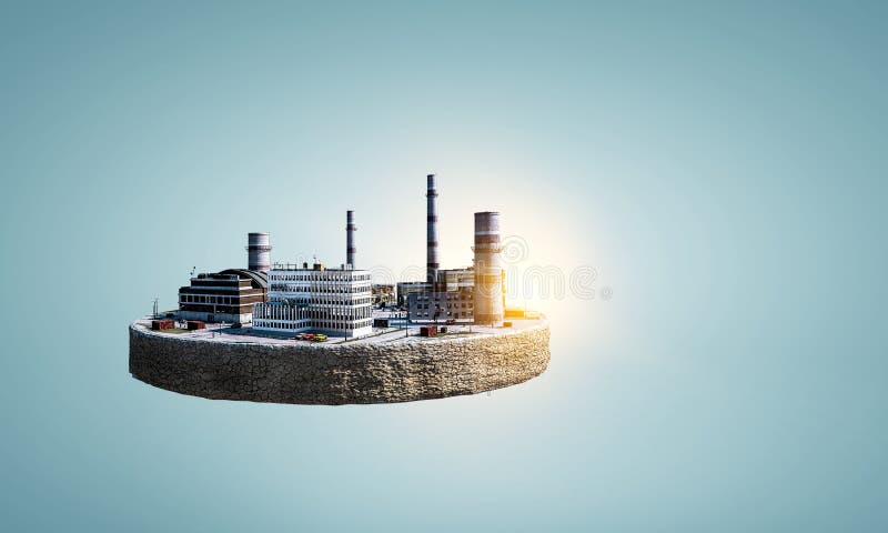 Power Generation Factory . Mixed Media Stock Image - Image of power ...