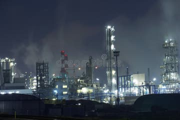 Power Generation Factory at Night Stock Image - Image of industry ...