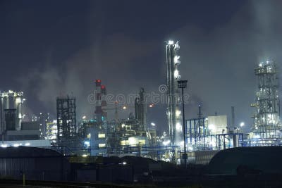 Power Generation Factory at Night Stock Image - Image of industry ...