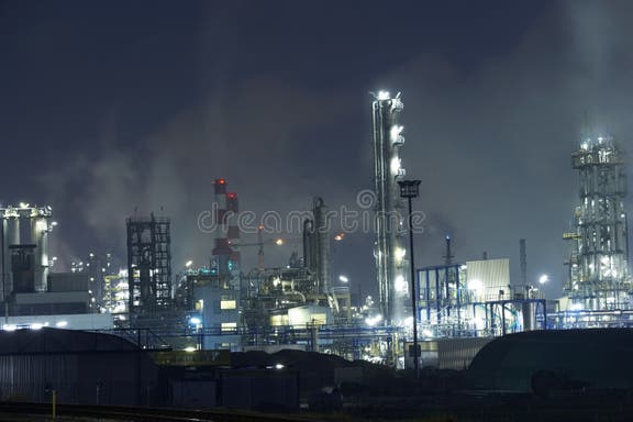 Power Generation Factory at Night Stock Image - Image of industry ...