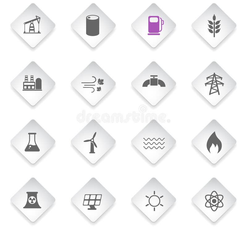 Power generation icon set stock vector. Illustration of atom - 135185992