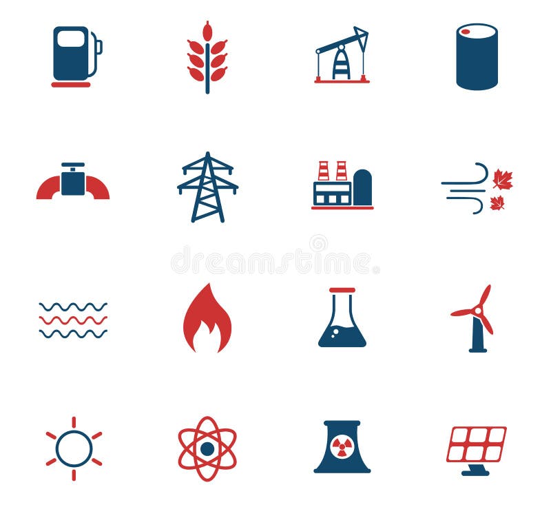 Power generation icon set stock vector. Illustration of gate - 121796158