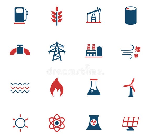 Power generation icon set stock vector. Illustration of gate - 121796158