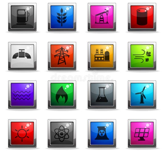 Power generation icon set stock vector. Illustration of symbol - 122178418