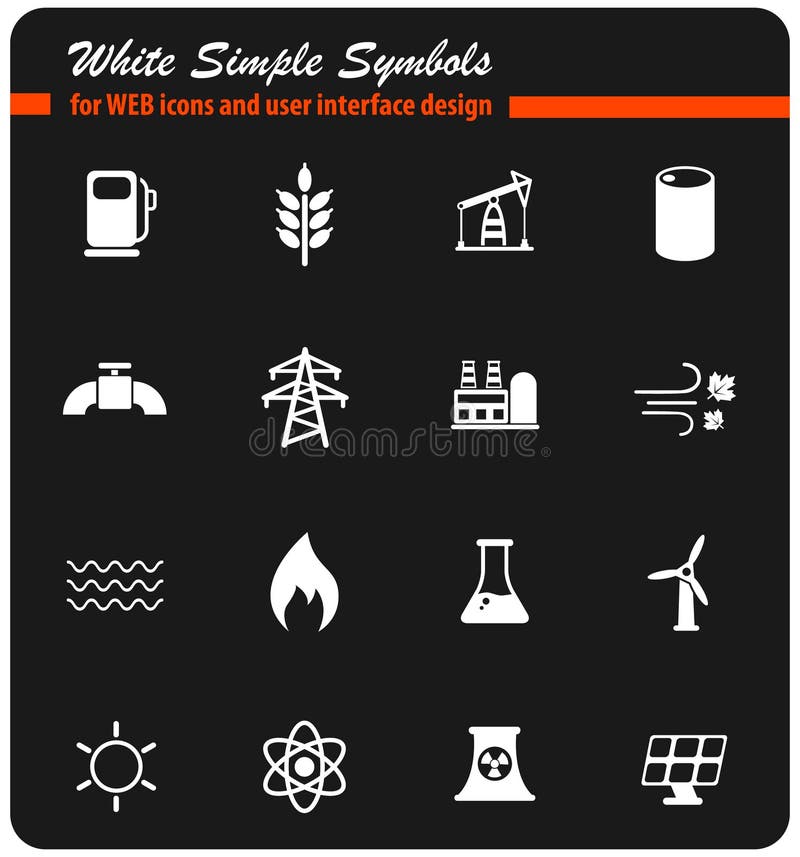 Power generation icon set stock vector. Illustration of wind - 121796158