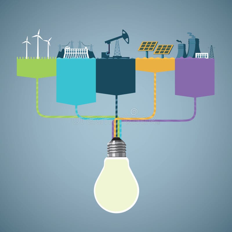Power generation stock vector. Illustration of flat, painting - 65242381
