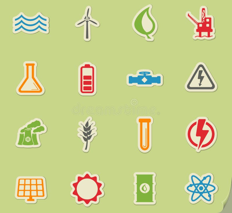 Power Generation Simply Icons Stock Illustration - Illustration of ...