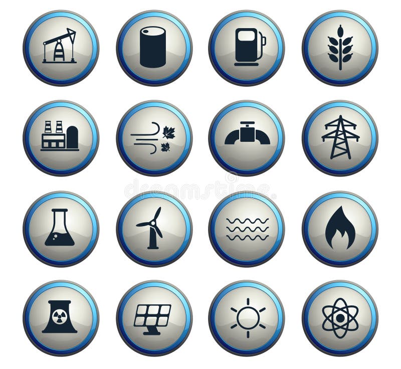 Power generation icon set stock vector. Illustration of generator ...