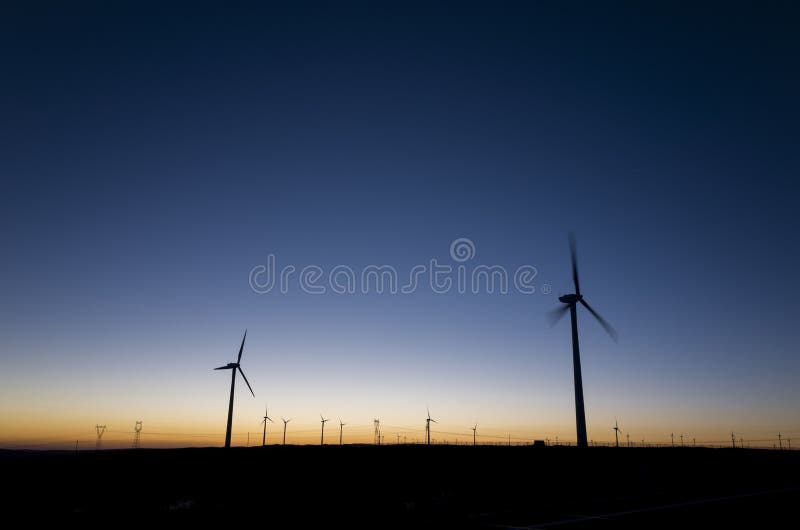 Power Generation Windmill in the Evening Stock Image - Image of ...