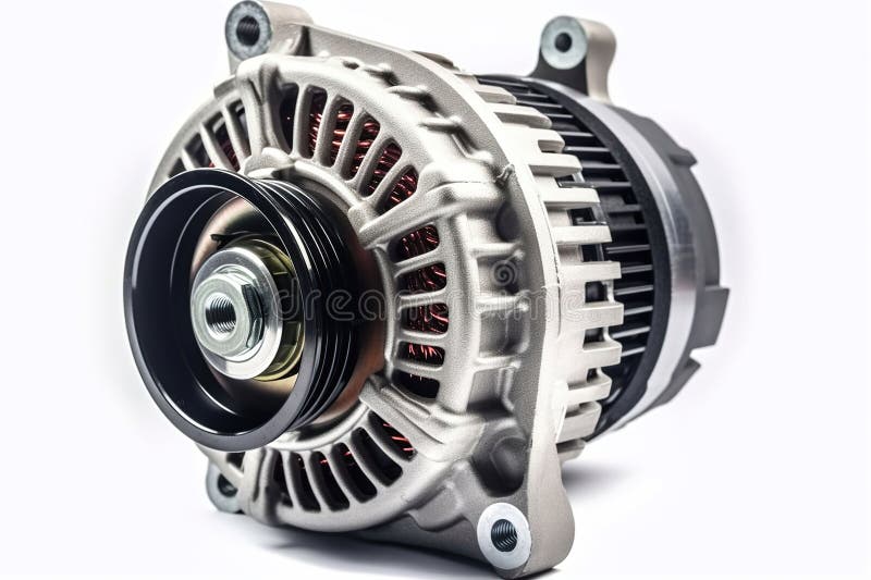 Power Generator or Alternator Isolated on White Background. Car Engine ...
