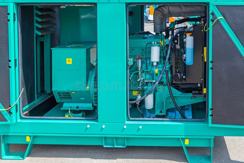 Power Generator Engine stock image. Image of open, green - 198454481