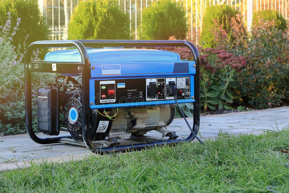 Power Generator Standing in the Garden on the Pavement Stock Photo ...