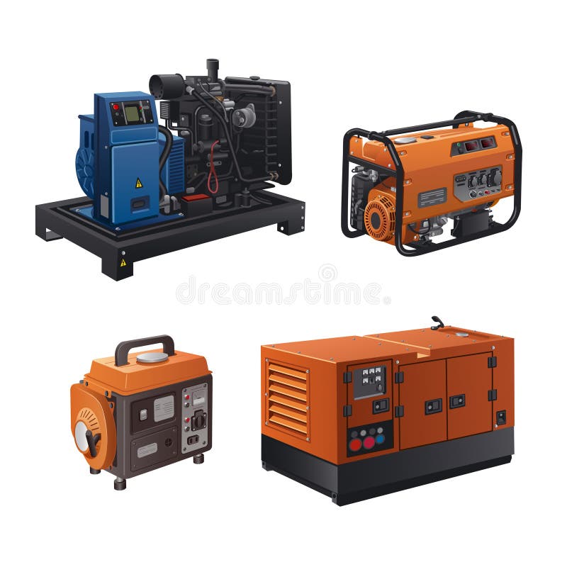 Immovable power generator stock vector. Illustration of electrical ...