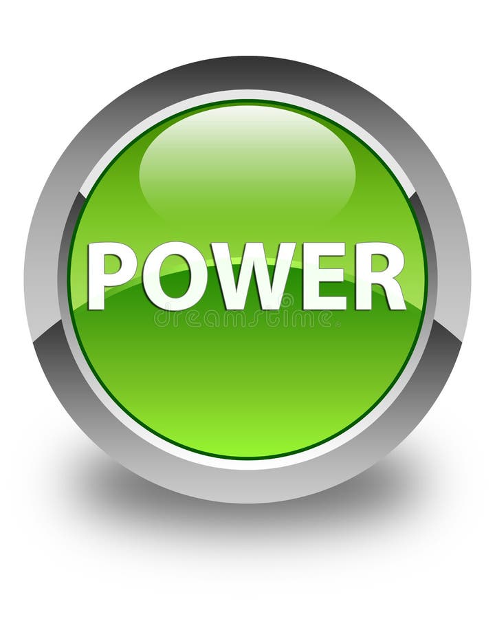Power Glossy Green Round Button Stock Illustration - Illustration of ...