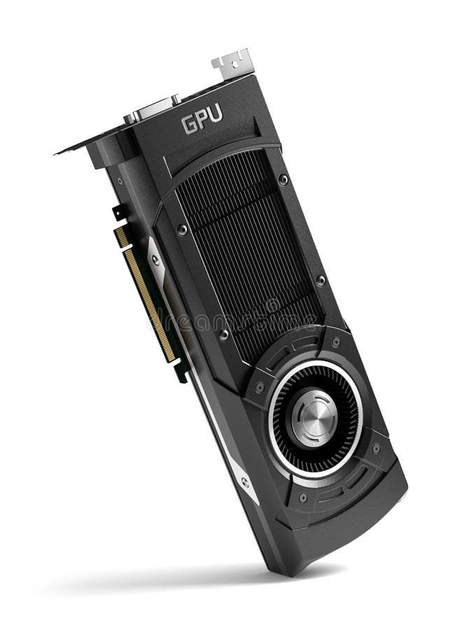 Power GPU Graphic Card Isolated on White Background 3d Stock ...