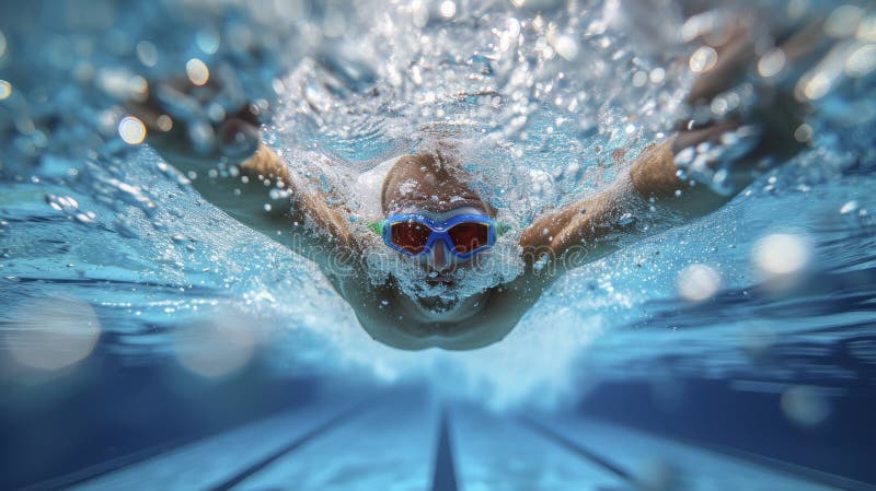 The Power and Grace of a Freestyle Swimming Sprint Stock Illustration ...