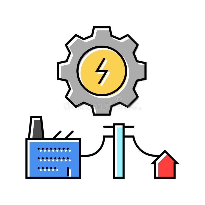 Power Grid Efficient Color Icon Vector Illustration Stock Illustration ...