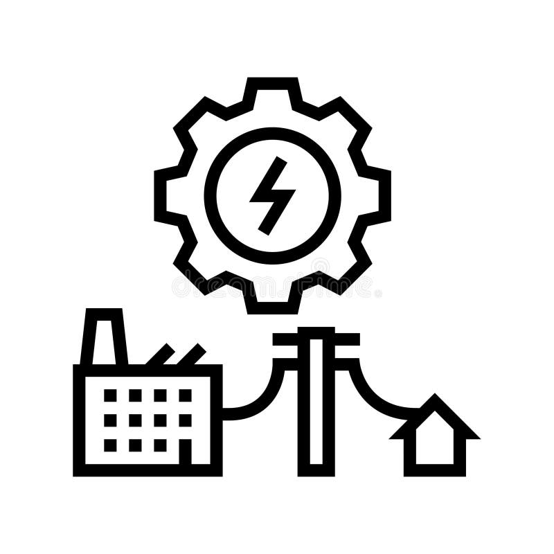 Power Grid Efficient Line Icon Vector Illustration Stock Vector ...