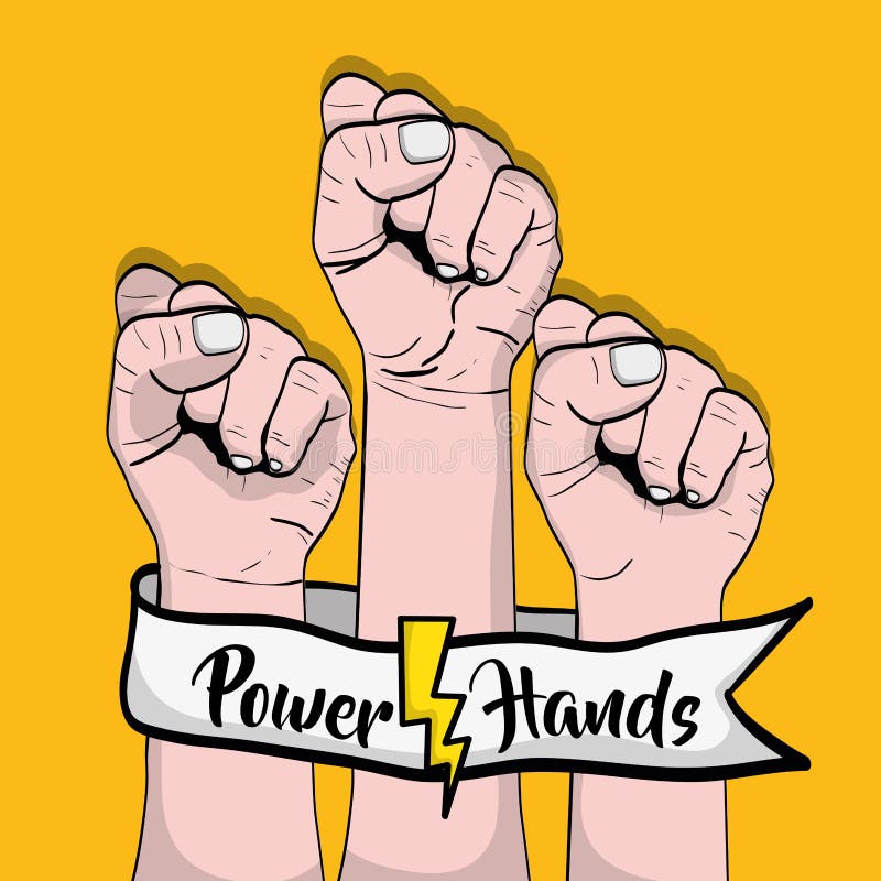 Strong Power hands protest stock illustration. Illustration of left ...