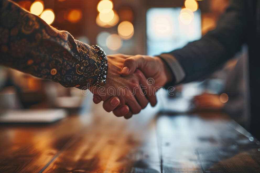 The Power of a Handshake Agreement Close Up. AI Generated Stock ...