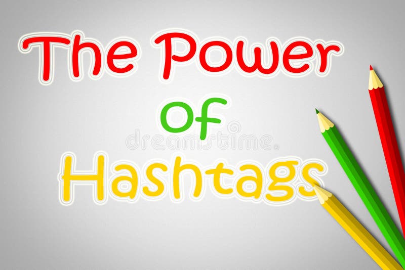 The Power of Hashtags Concept Stock Illustration - Illustration of ...