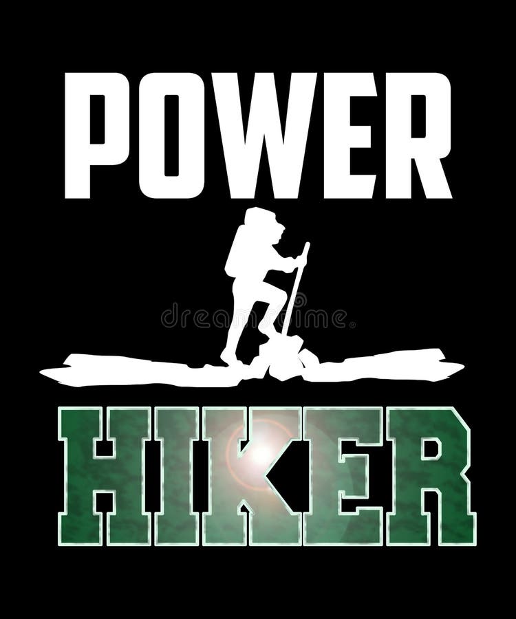 Power Hiker Graphic Illustration for Hiking Stock Illustration ...