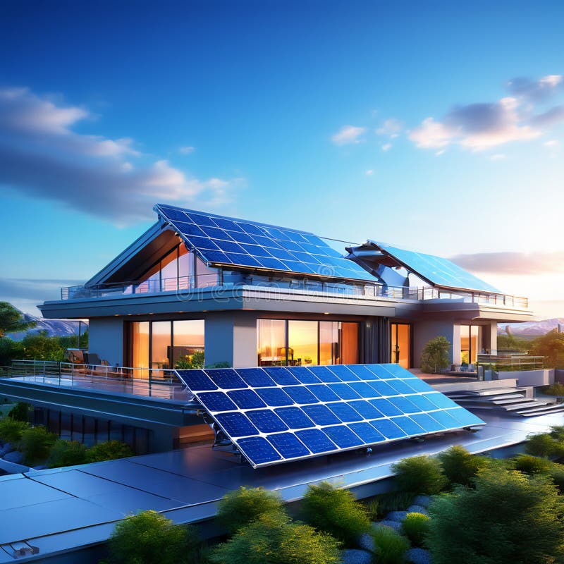 A Power House with Blue Sky Stock Illustration - Illustration of trendy ...