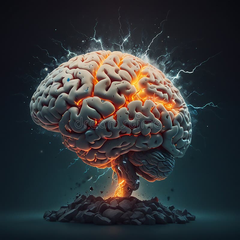 Power of Human Brain and it is Structure Stock Illustration ...