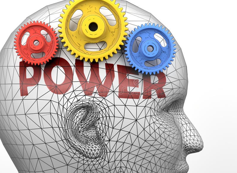 Power And Human Mind Pictured As Word Power Inside A Head To
