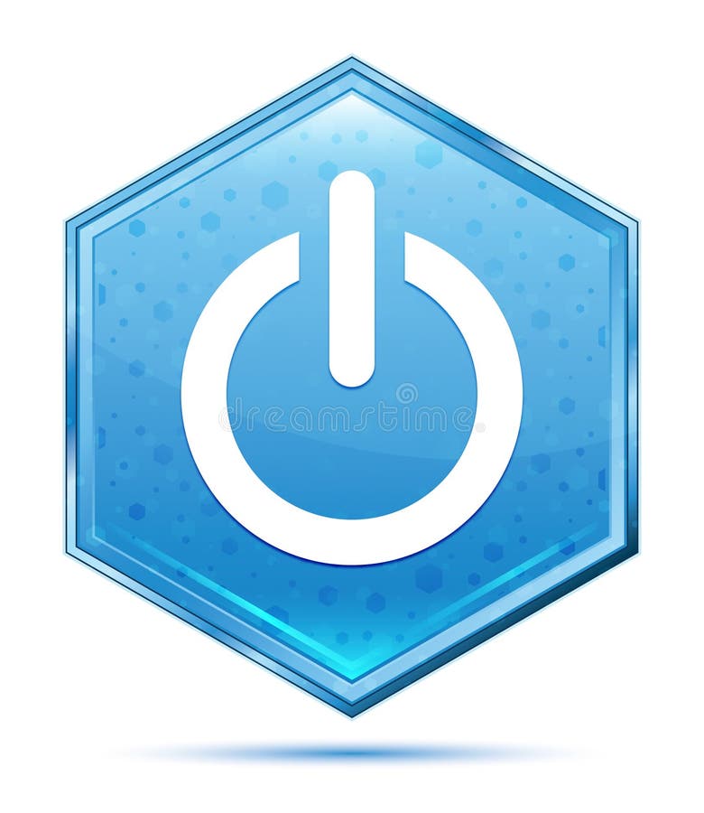 Power Icon Crystal Blue Hexagon Button Stock Illustration ...