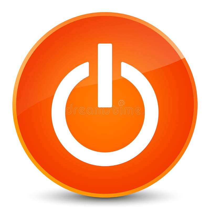 Power Icon Elegant Orange Round Button Stock Illustration ...
