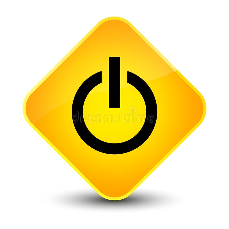Power Icon Elegant Yellow Diamond Button Stock Illustration ...