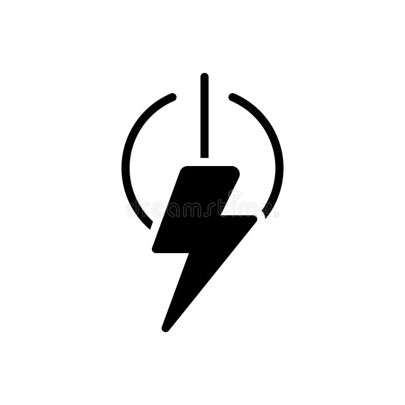 Black Solid Icon for Power, Energy and Voltage Stock Vector ...