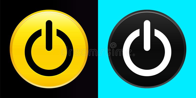 Power Icon Flat Black Round Button Vector Illustration Stock Vector ...