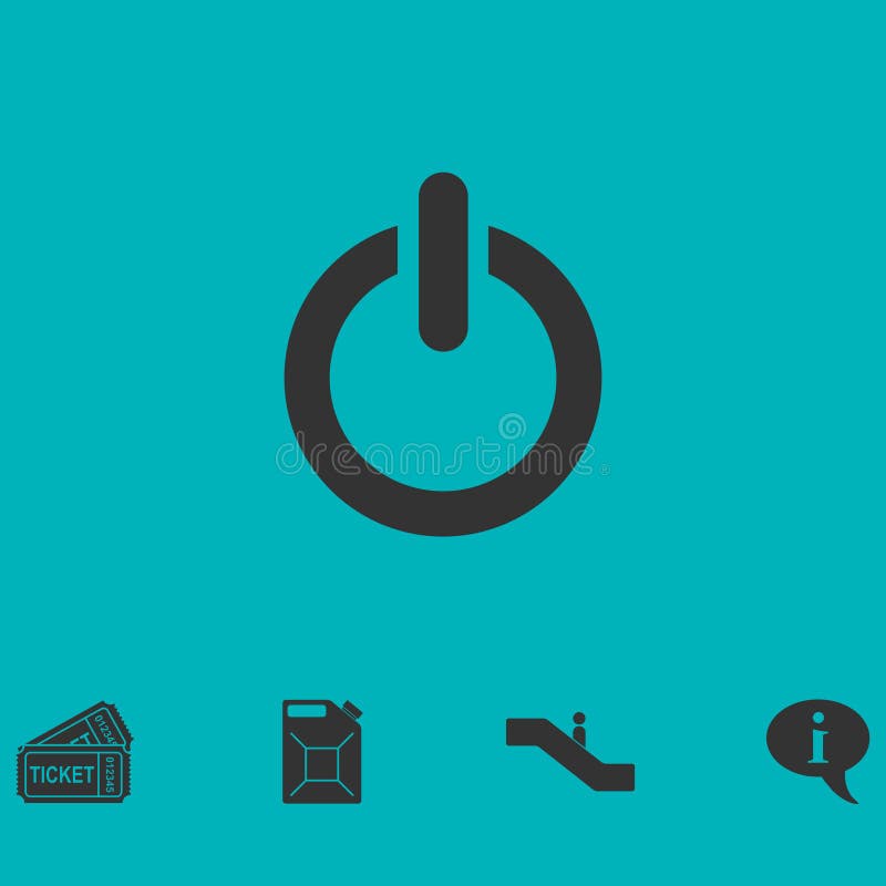 Power icon flat stock vector. Illustration of push, connect - 137915417