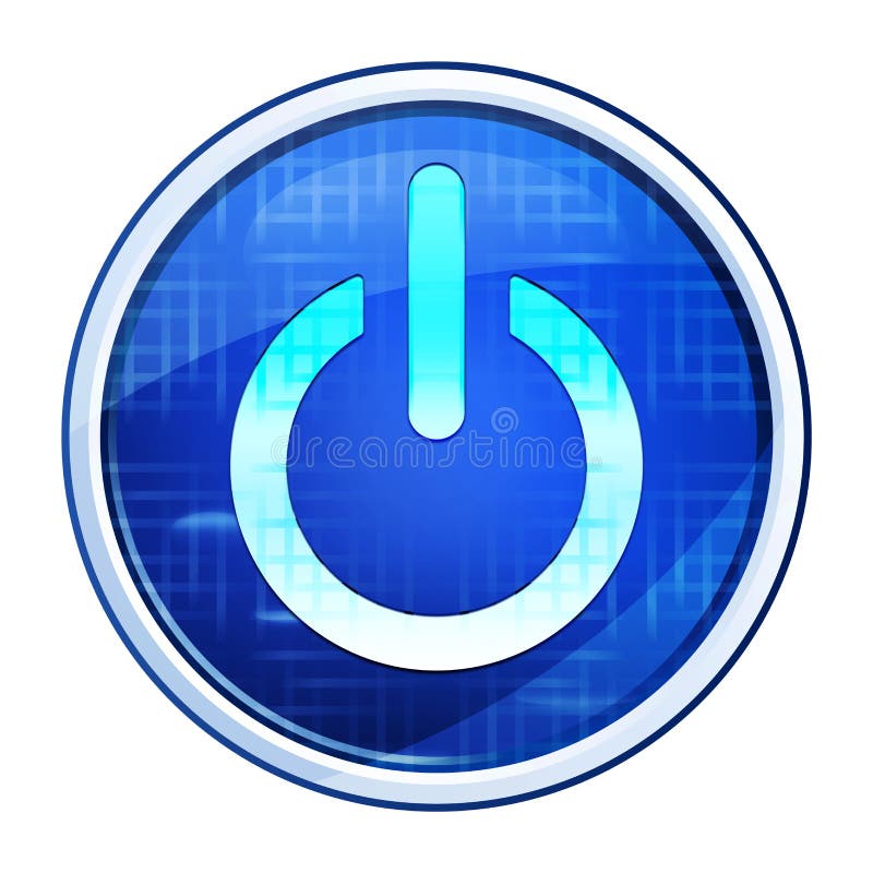 Power Icon Futuristic Blue Round Button Vector Illustration Stock ...