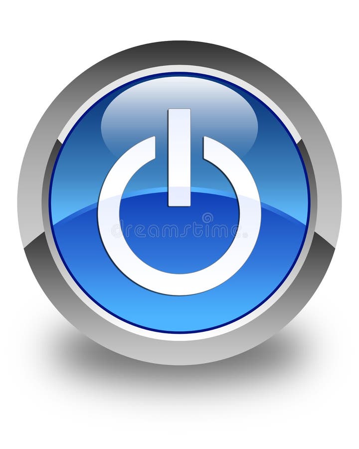 Power Icon Glossy Blue Round Button Stock Illustration - Illustration ...