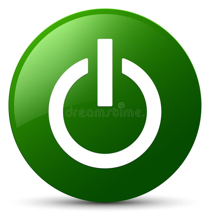 Power Icon Green Round Button Stock Illustration - Illustration of ...