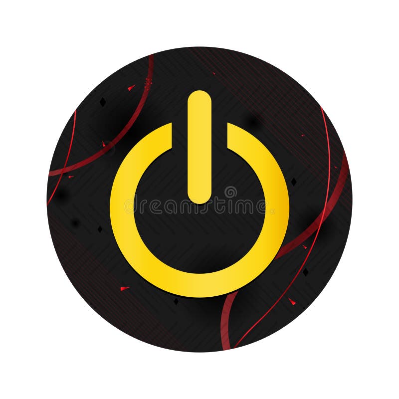 Power Icon Elegant Black Round Button Stock Vector - Illustration of ...