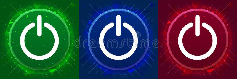 Power Icon Elegant Modern Design Abstract Buttons Set Illustration ...