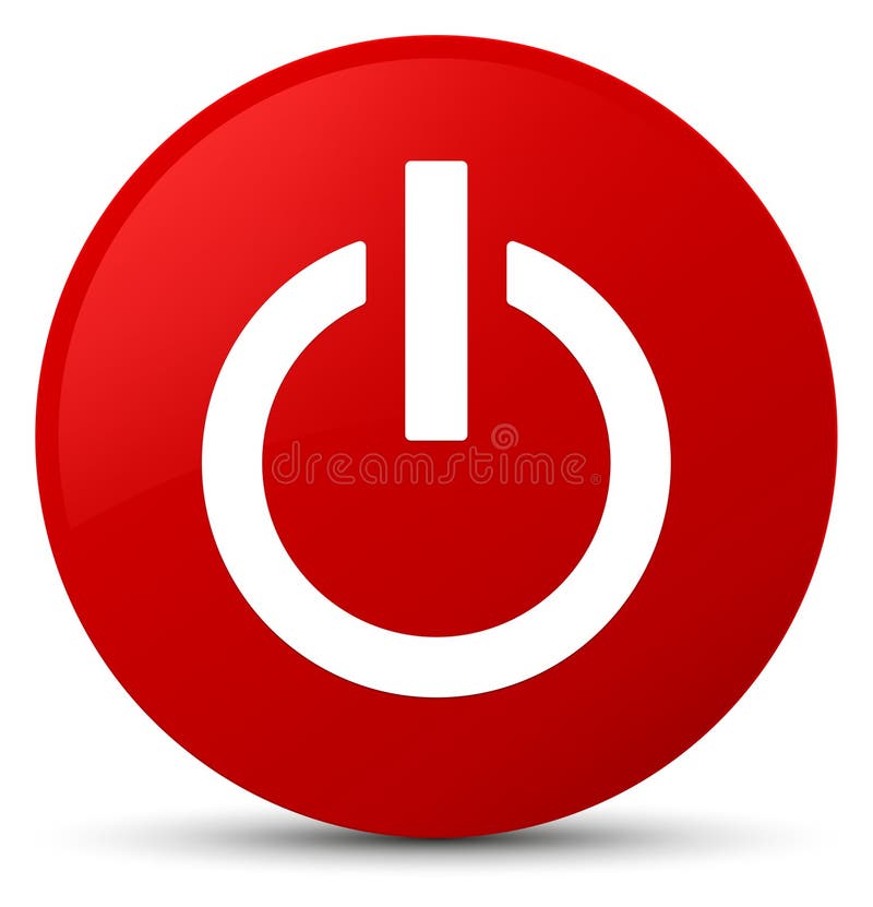 Power Icon Red Round Button Stock Illustration - Illustration of ...