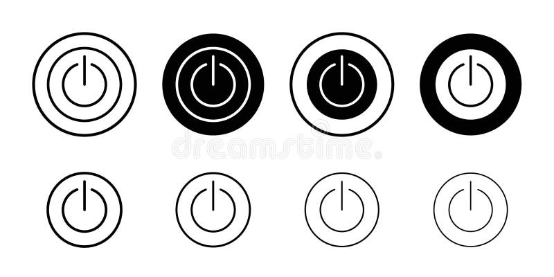 Power Icon Linear Logo Isolated Stock Vector - Illustration of start ...
