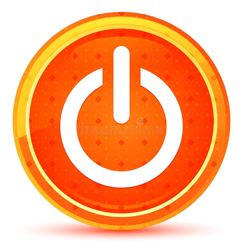 Power Icon Natural Orange Round Button Stock Illustration ...